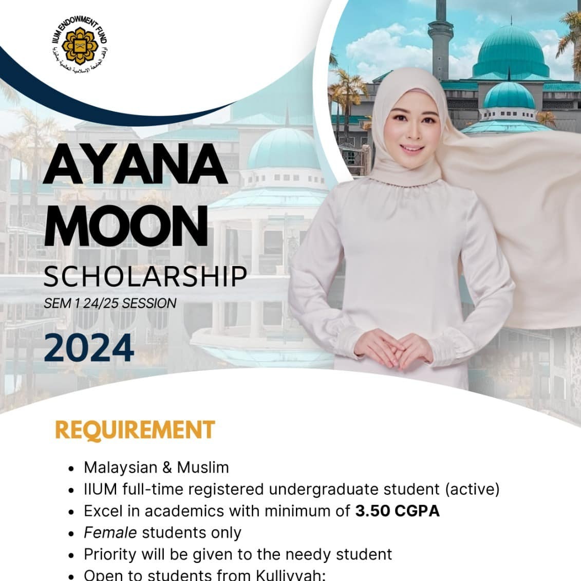 Ayana Moon Scholarship for IIUM Students - IIUM Holdings Sdn Bhd