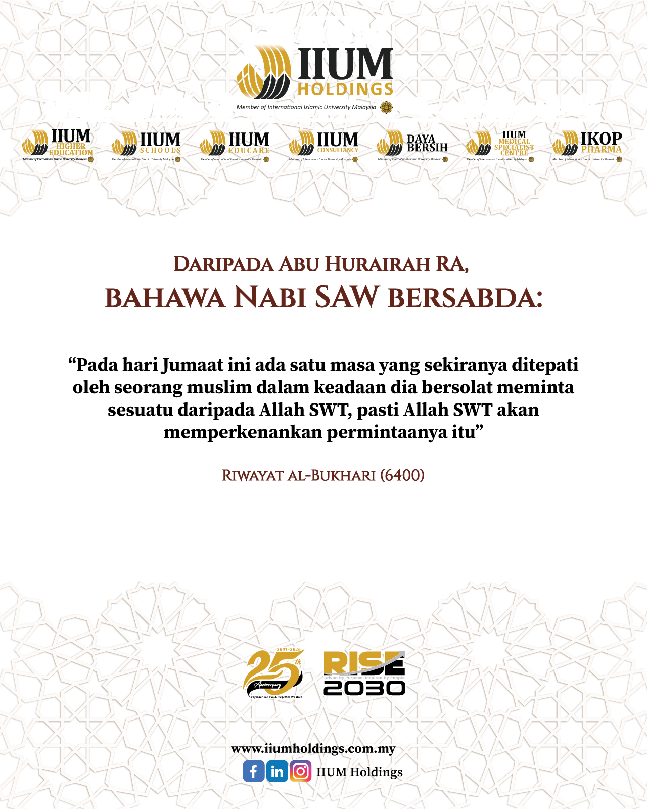 Salam Jumaat - IIUM Holdings Sdn Bhd